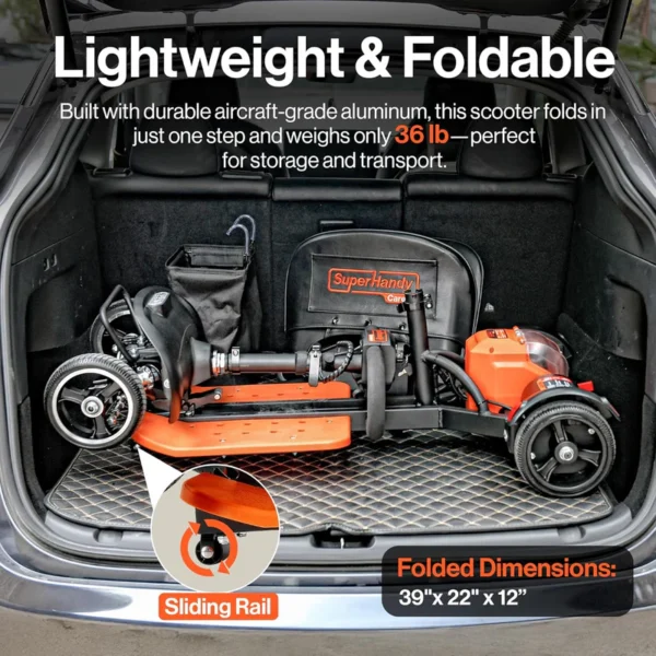 SuperHandy Passport Prime Mobility Scooter – Foldable, Lightweight, and ...